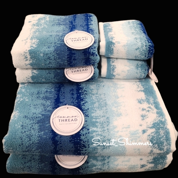 Common Thread | Bath | 6pc Common Thread Bath Hand Tip Towel Set Blue ...